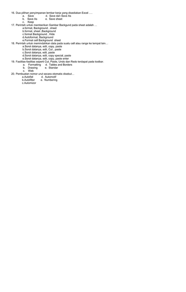 Soal ulangan semester 2 | DOCX