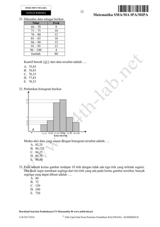 Soal un 2018 ipa paket b1 [www.m4th lab.net] | PDF