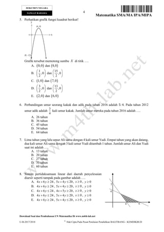 Soal un 2018 ipa paket b1 [www.m4th lab.net] | PDF