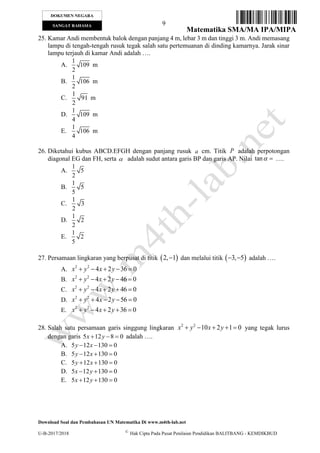 Soal un 2018 ipa paket b1 [www.m4th lab.net] | PDF