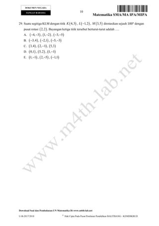 Soal un 2018 ipa paket b1 [www.m4th lab.net] | PDF