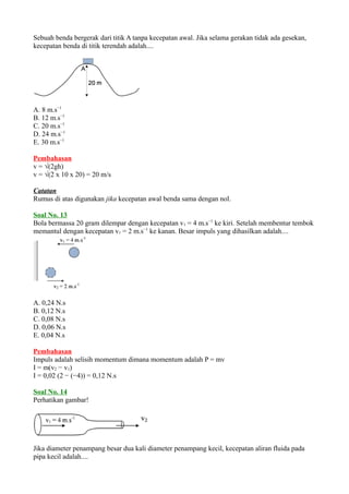 Soal un fisika 2012 dan pembahasannya | DOC