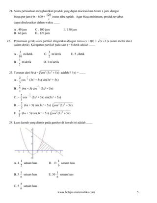 SOAL MATEMATIKA UN 2005 | PDF