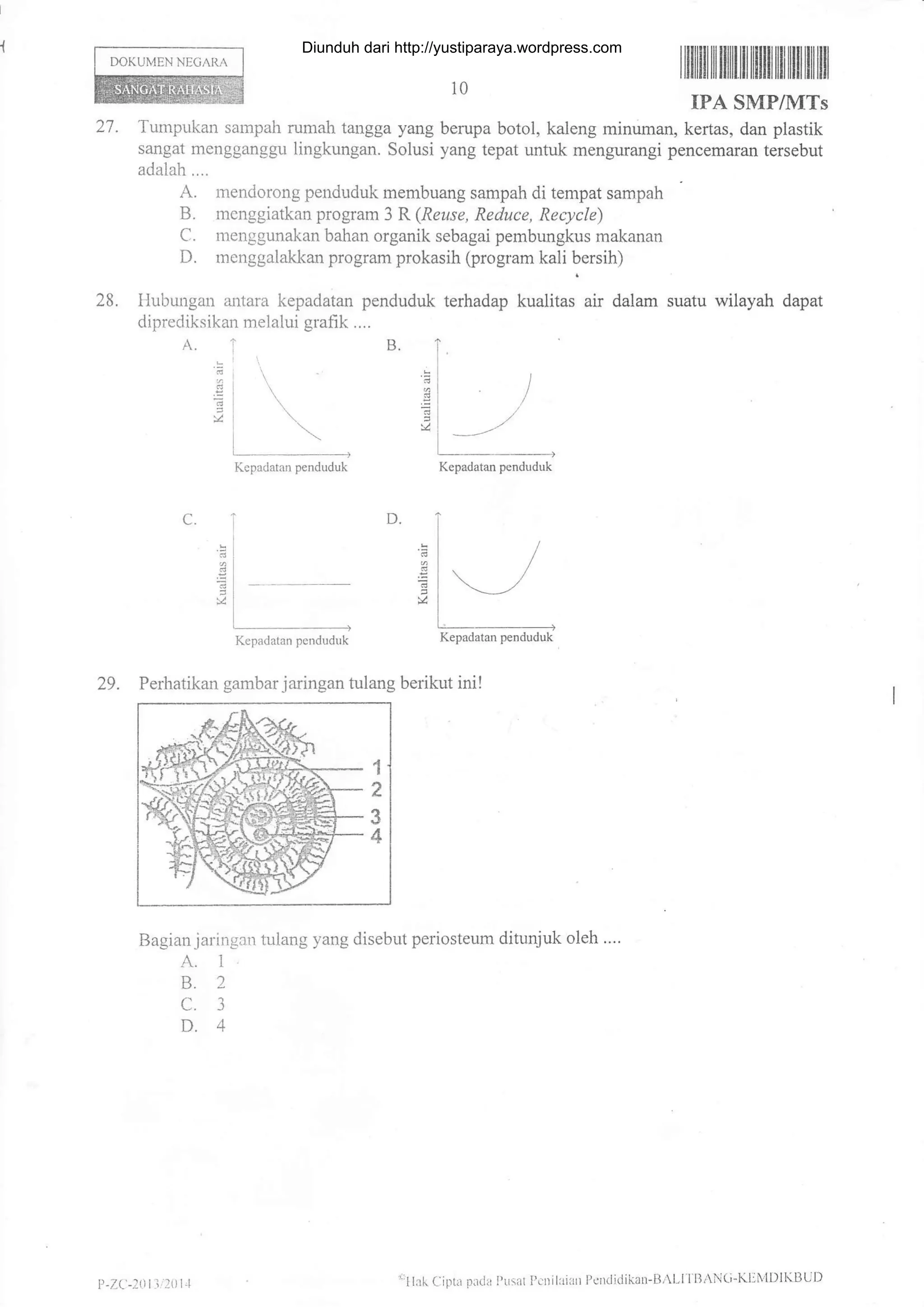 Soal un ipa smp 2014 2 | PDF