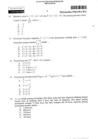 Soal un matematika ipa sma tahun 2014 14 | PDF