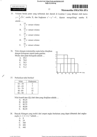 Soal un matematika ipa sma tahun 2014 5 | PDF