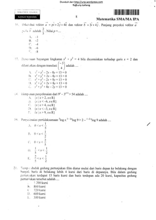 Soal un matematika ipa sma tahun 2014 5 | PDF