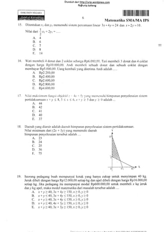 Soal un matematika ips sma tahun 2014 7 | PDF