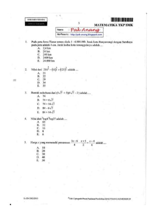 Soal un matematika smk | DOCX