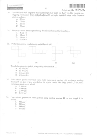 Soal Un Matematika Smp 2014 Paket 10 Pdf
