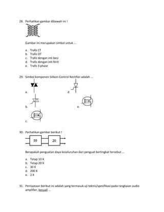 Soal un teori produktif smk teknik audio video | DOC