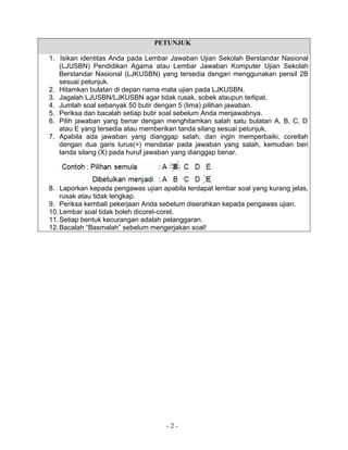 Soal usbn pai sma k p4 | DOCX