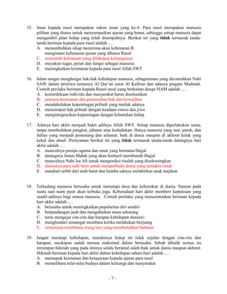 Soal usbn pai sma k p4 | DOCX