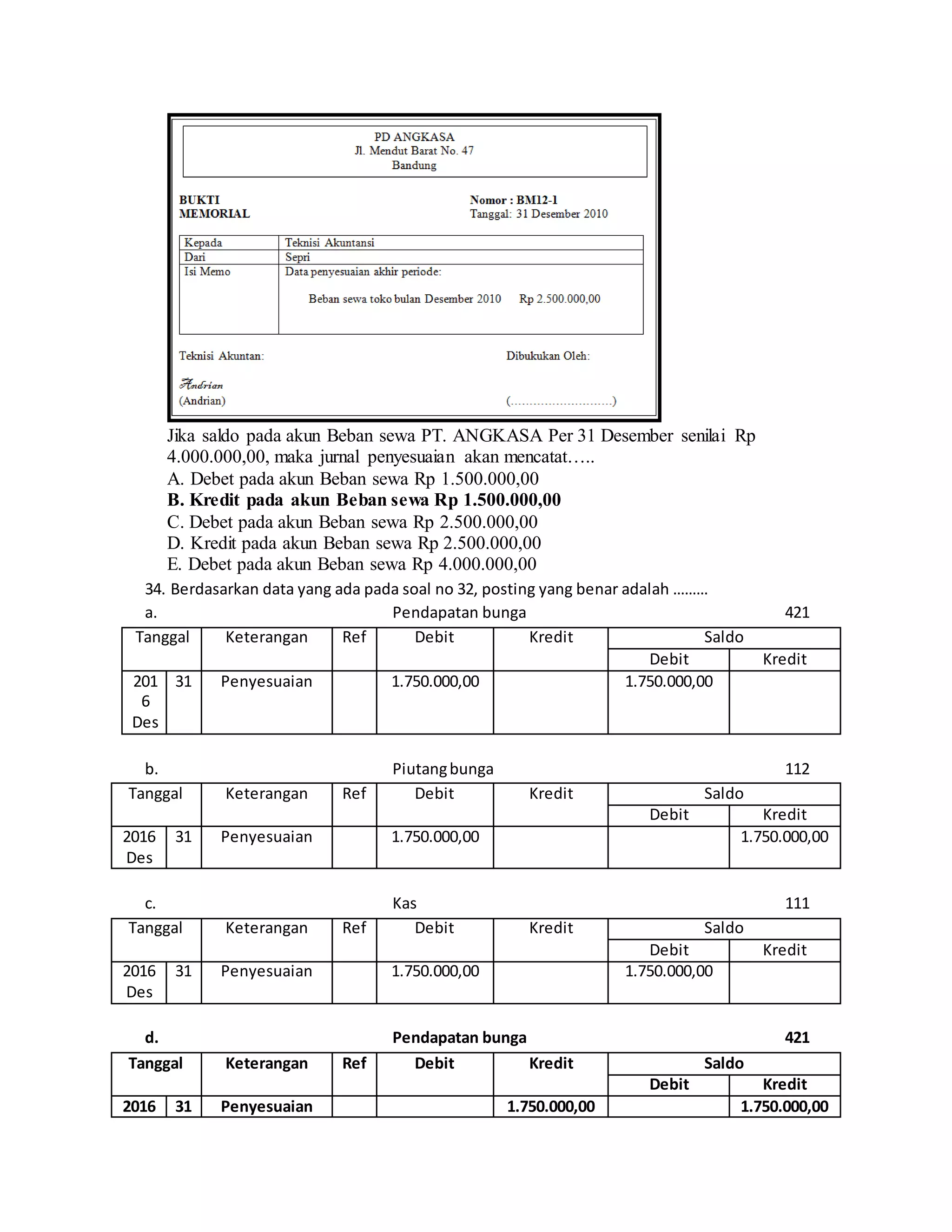 Soal usbn pengantar akuntansi 1819 | DOCX