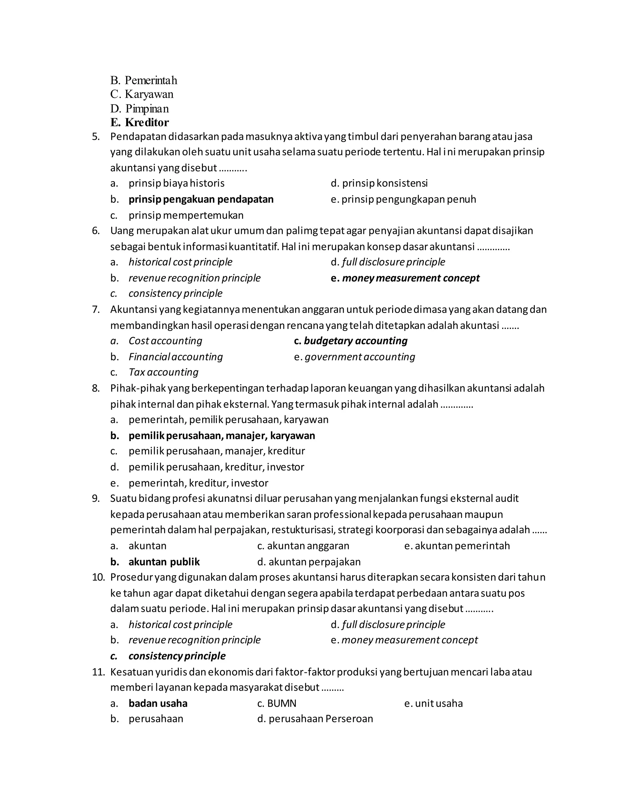 Soal usbn pengantar akuntansi 1819 | DOCX