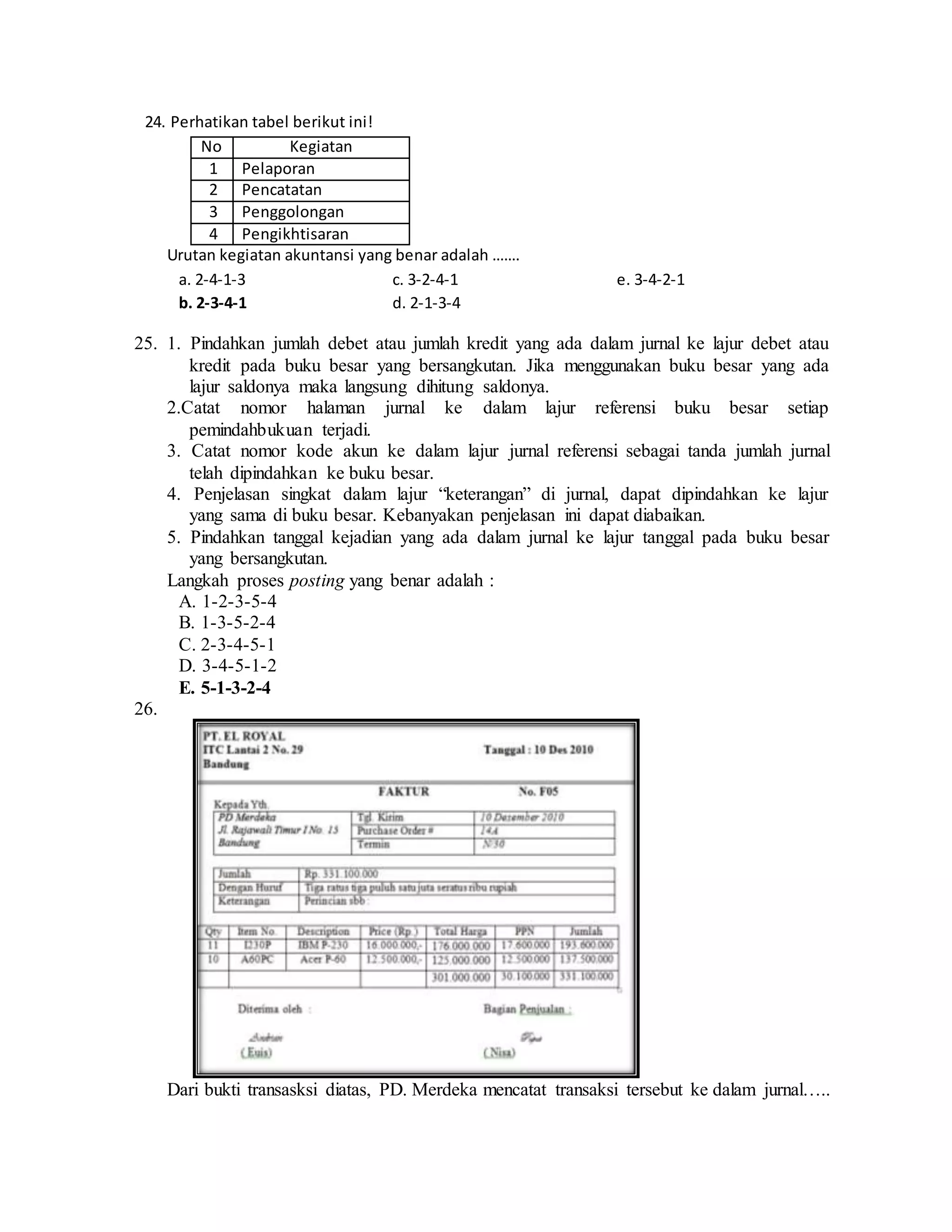 Soal usbn pengantar akuntansi 1819 | DOCX