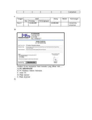 Soal usbn pengantar akuntansi 1819 | DOCX