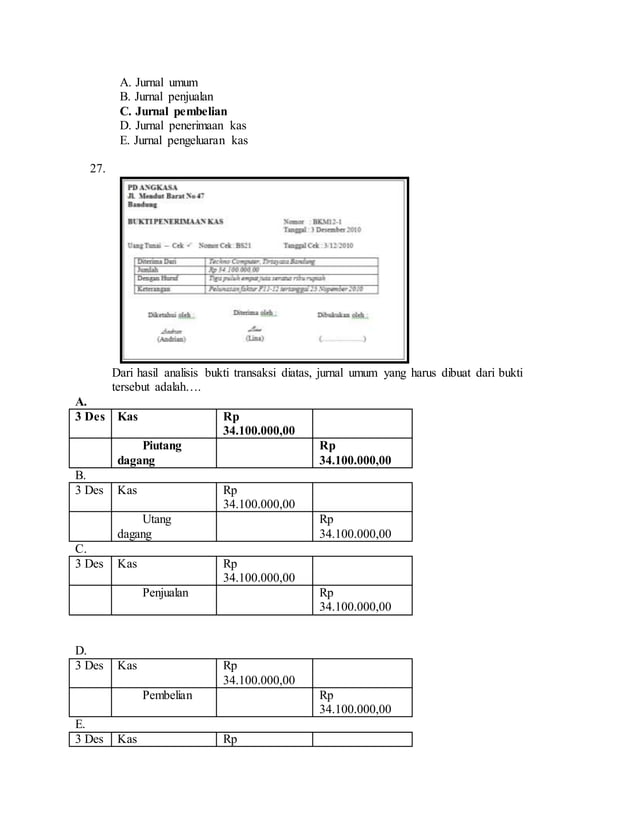 Soal usbn pengantar akuntansi 1819 | DOCX