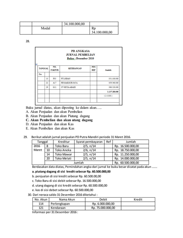 Soal usbn pengantar akuntansi 1819 | DOCX