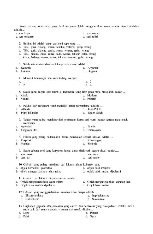 Soal usbn sbk april 2018 | PDF