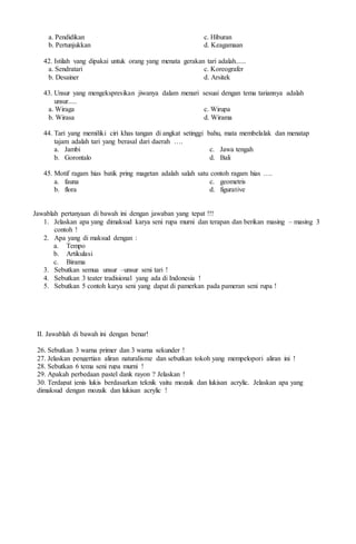 Soal usbn sbk april 2018 | DOCX