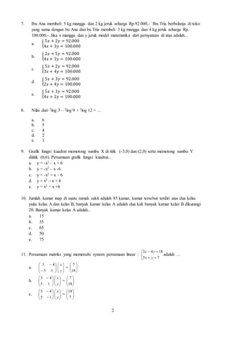 Soal US Matematika SMA | DOCX