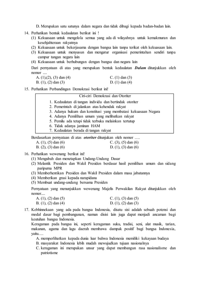 latihan soal ppkn kelas 9 | PDF