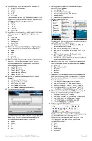 Soal us tik 2011 paket b | PDF