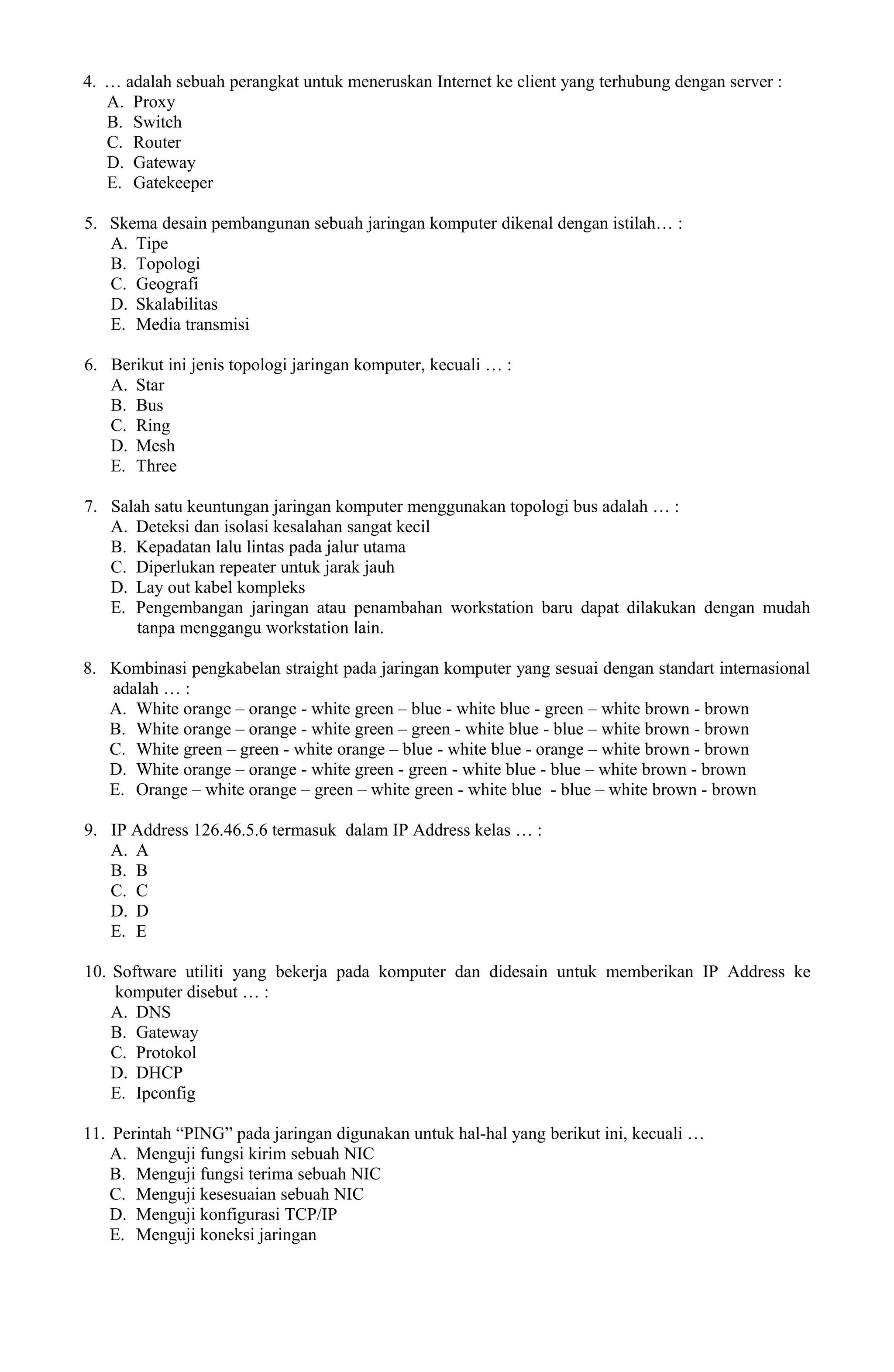 Soal us tkj | PDF