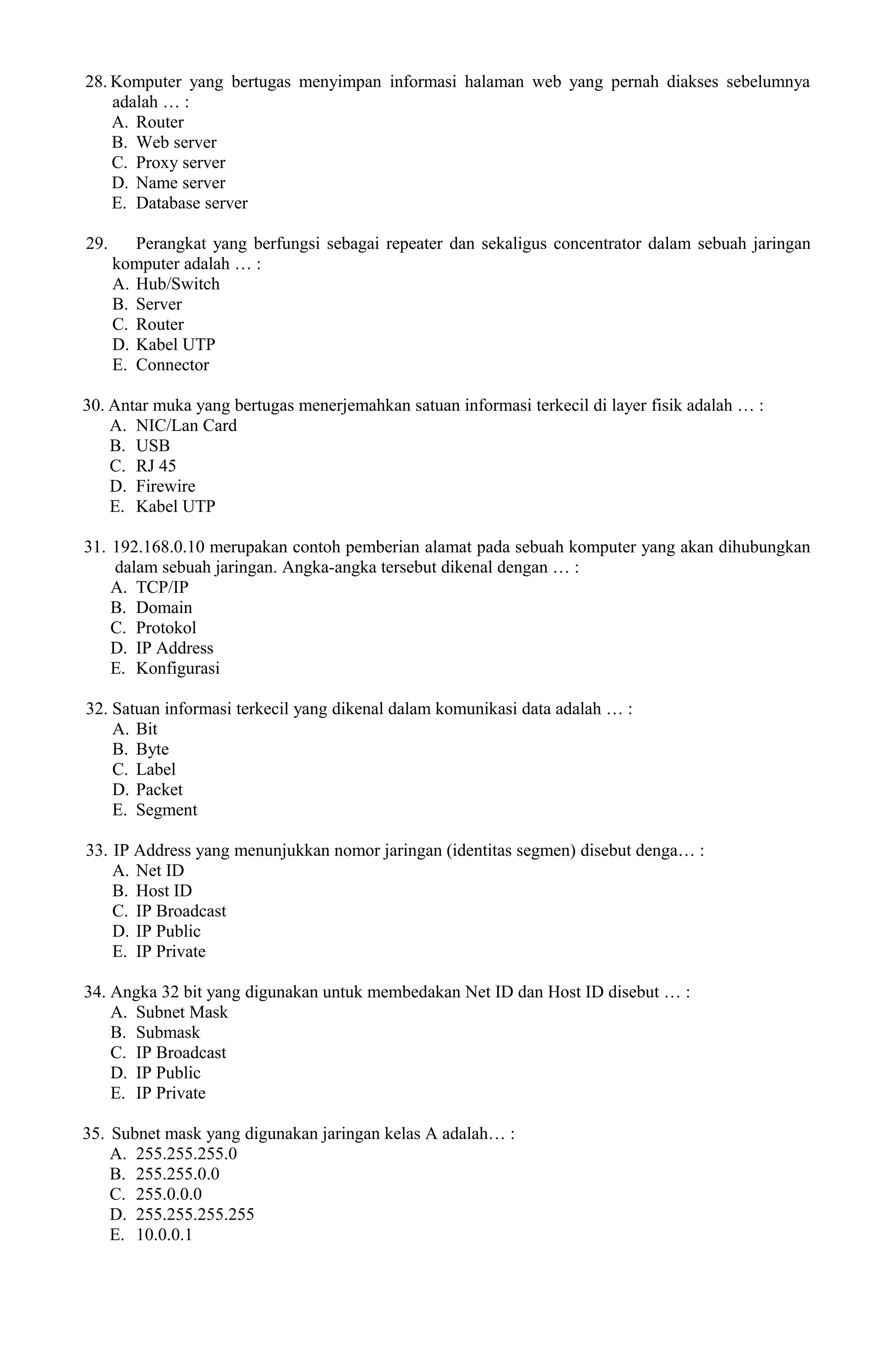 Soal us tkj | PDF