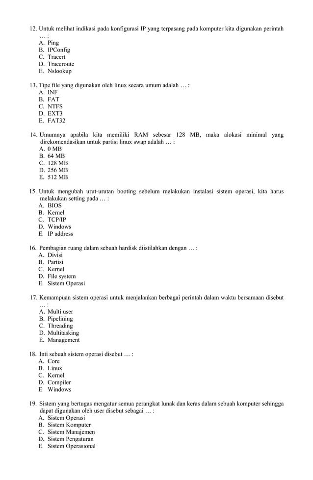 Soal us tkj | PDF