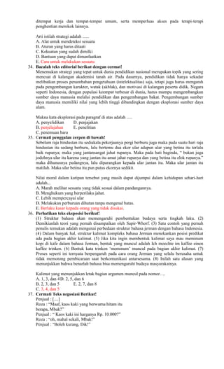 Soal Ujian Sekolah TULIS Bahasa INDO 2024 | PDF