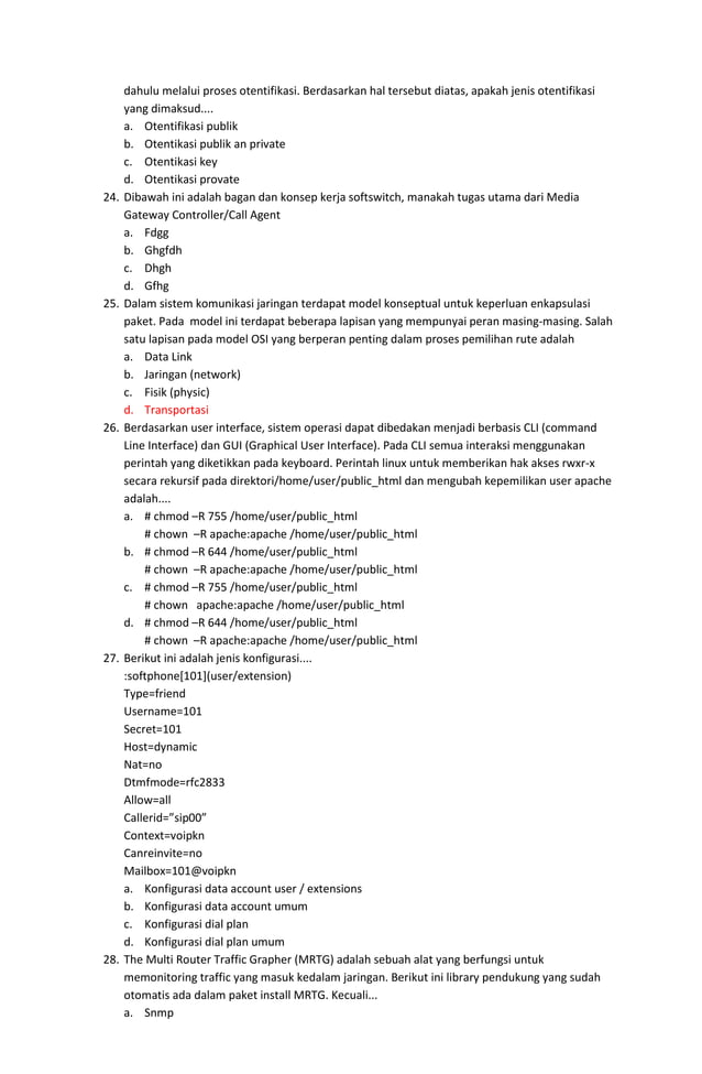 SOAL UTN SMK TKJ | PDF