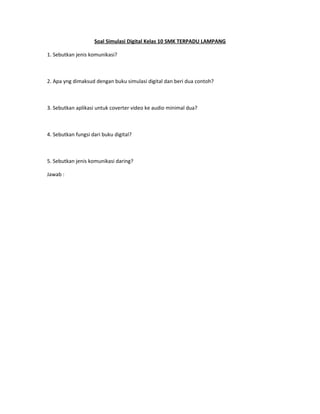 Soal uts ganjil simulasi digital kelas 10 | PDF