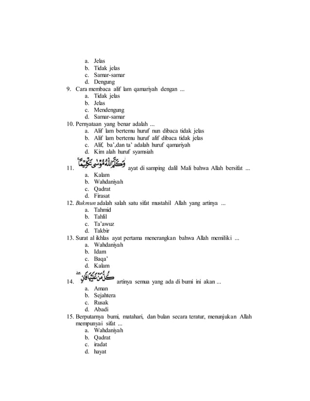 Soal uts kelas vii pai | PDF