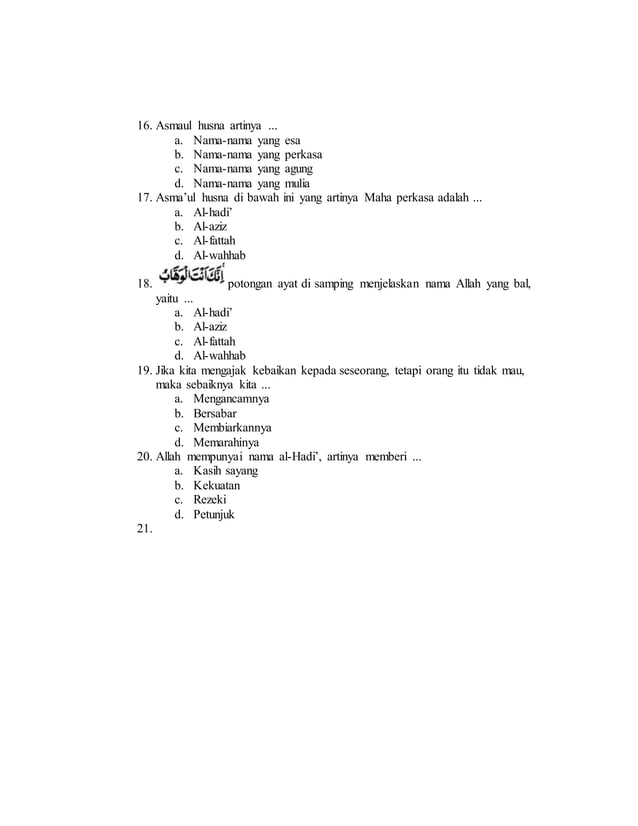 Soal uts kelas vii pai | PDF