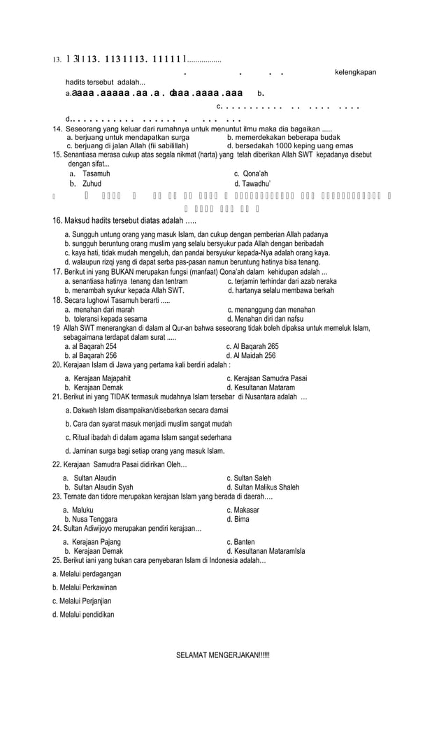 Soal uts kls 9 s1 | DOC
