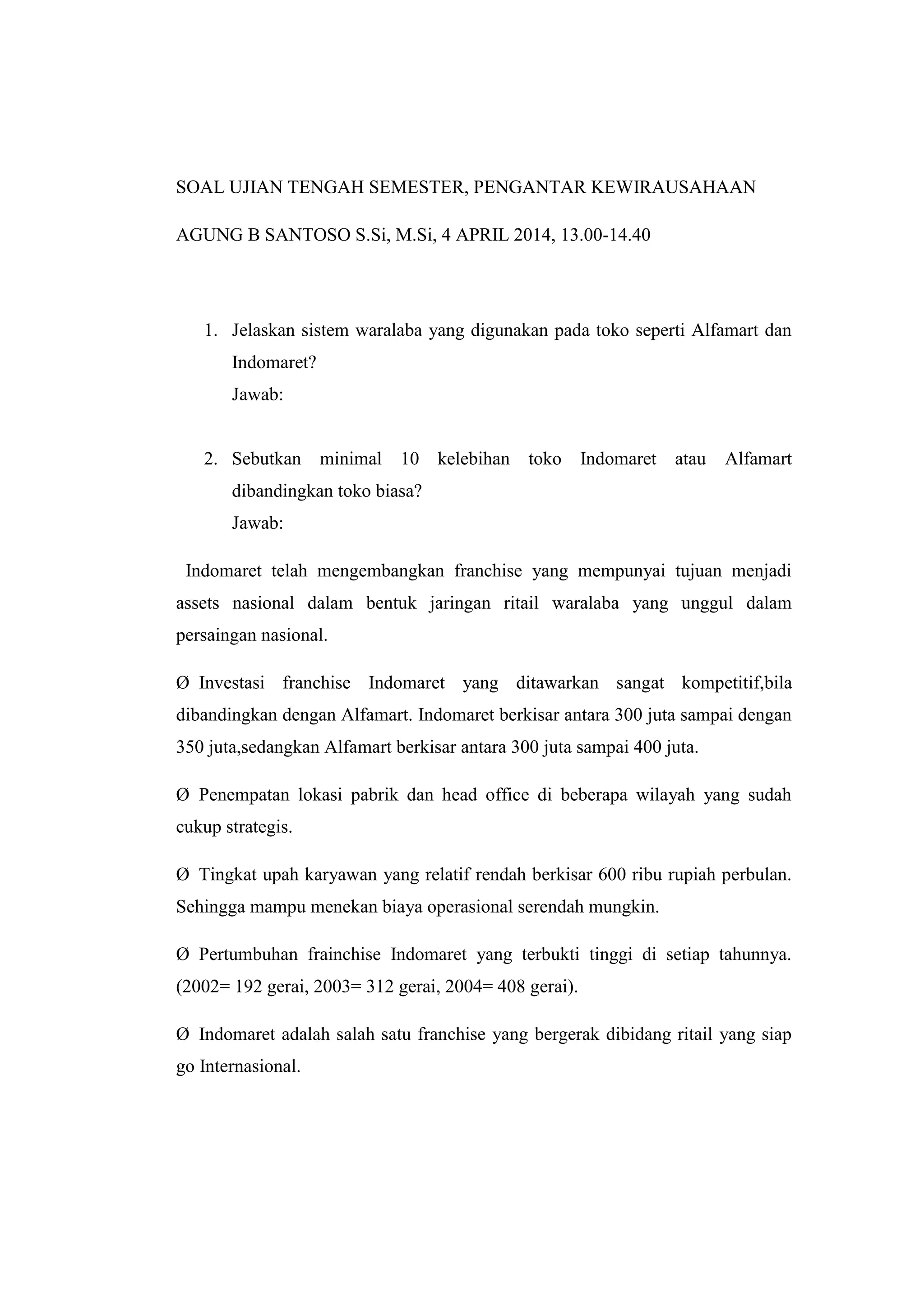 Soal uts kwu | PDF