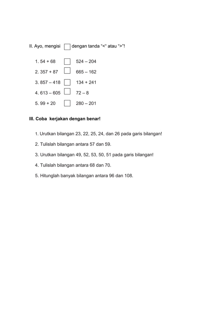 Soal uts matematika kelas 3 semester 1 | PDF