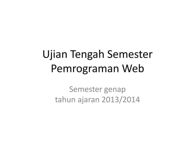 Soal uts pemrograman web | PPTX