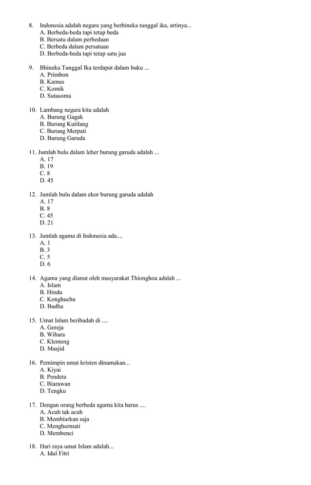 Soal uts smt 2 pkn kls vii smplb c 2013/2014 | DOCX