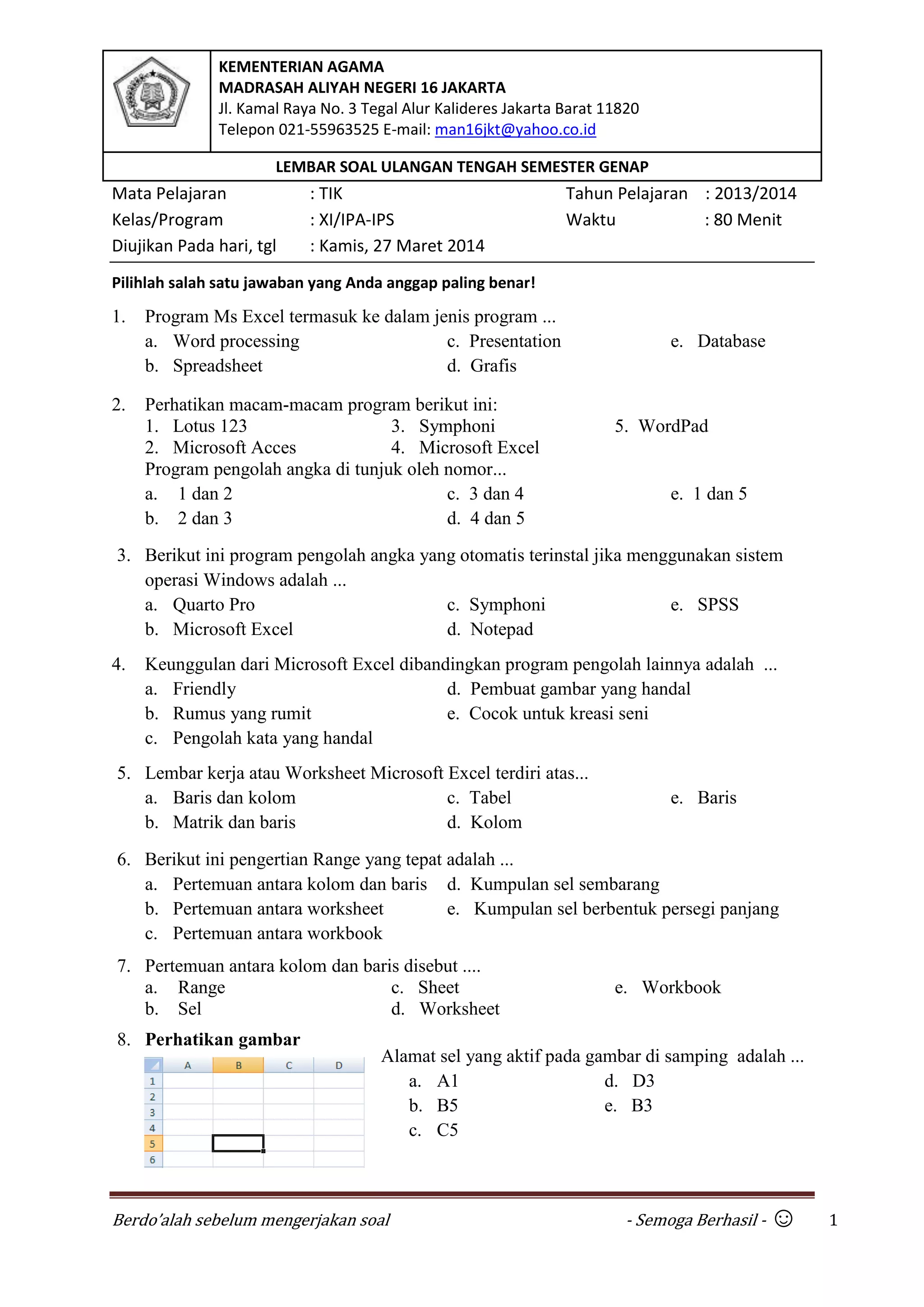 Soal uts tik xi genap | DOCX