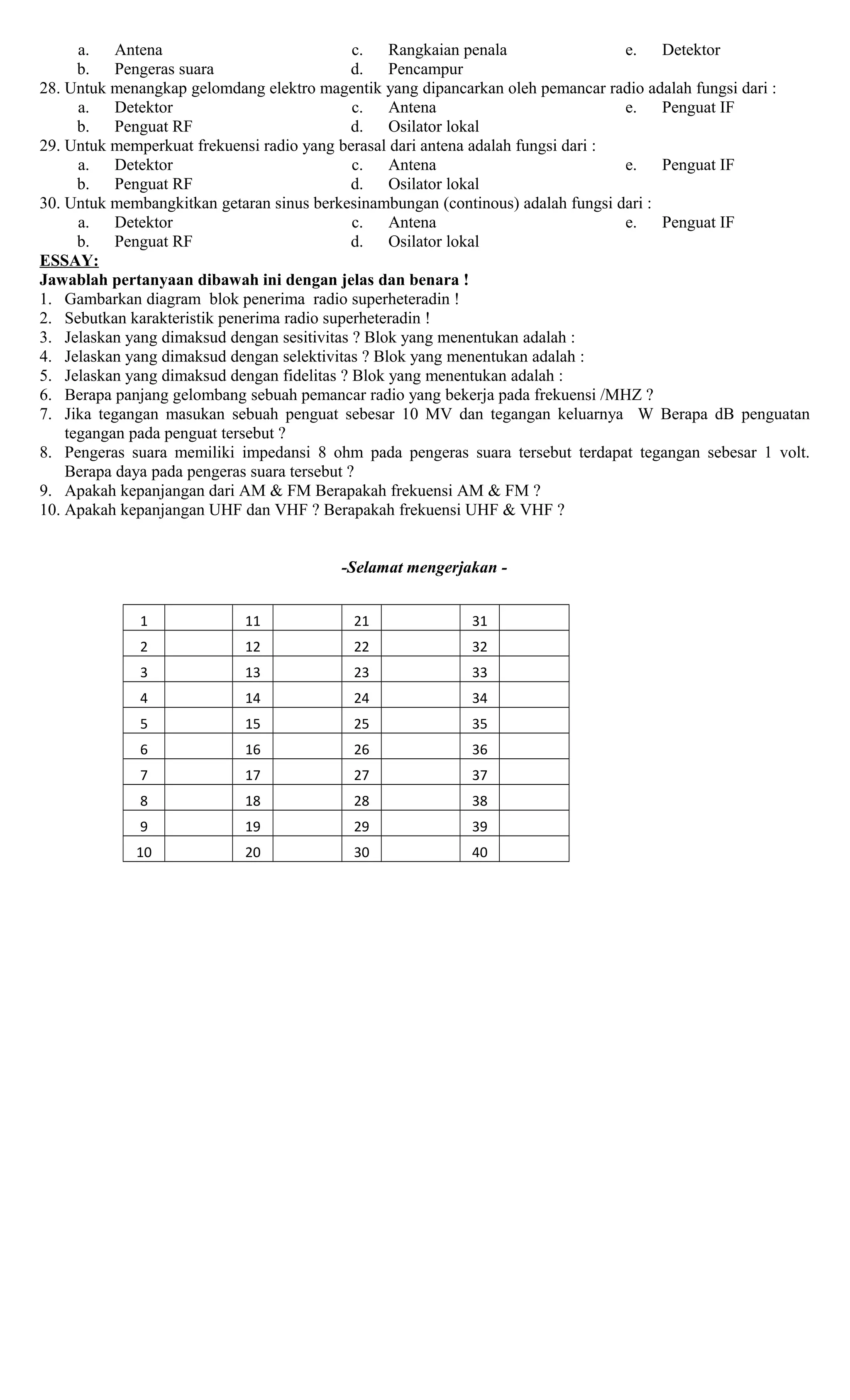 Soal uub sem ganjil 2009 2010 | DOC