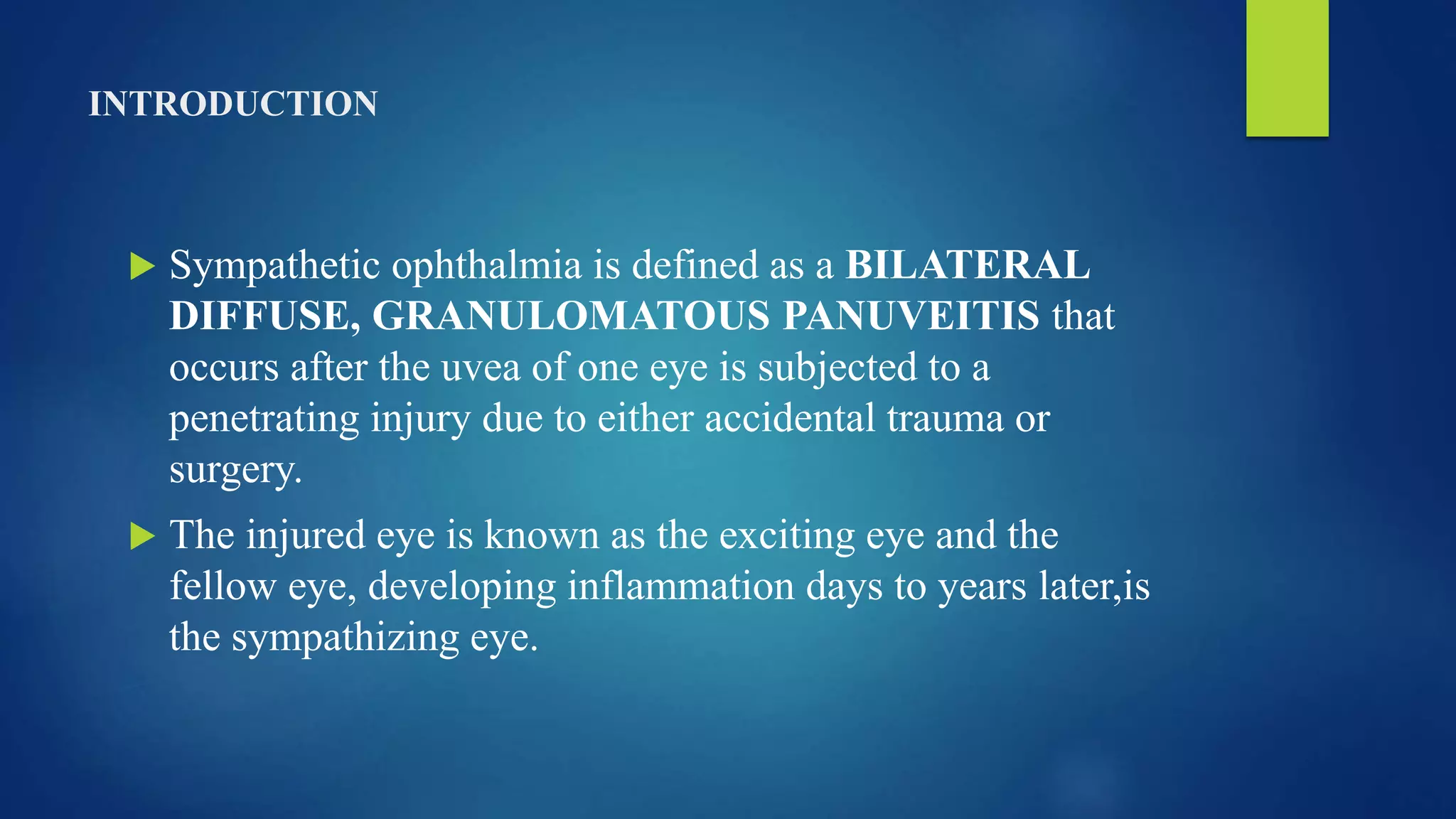 SYMPATHETIC OPHTHALMIA & VKH SYNDROME | PPTX | Eye and Vision ...