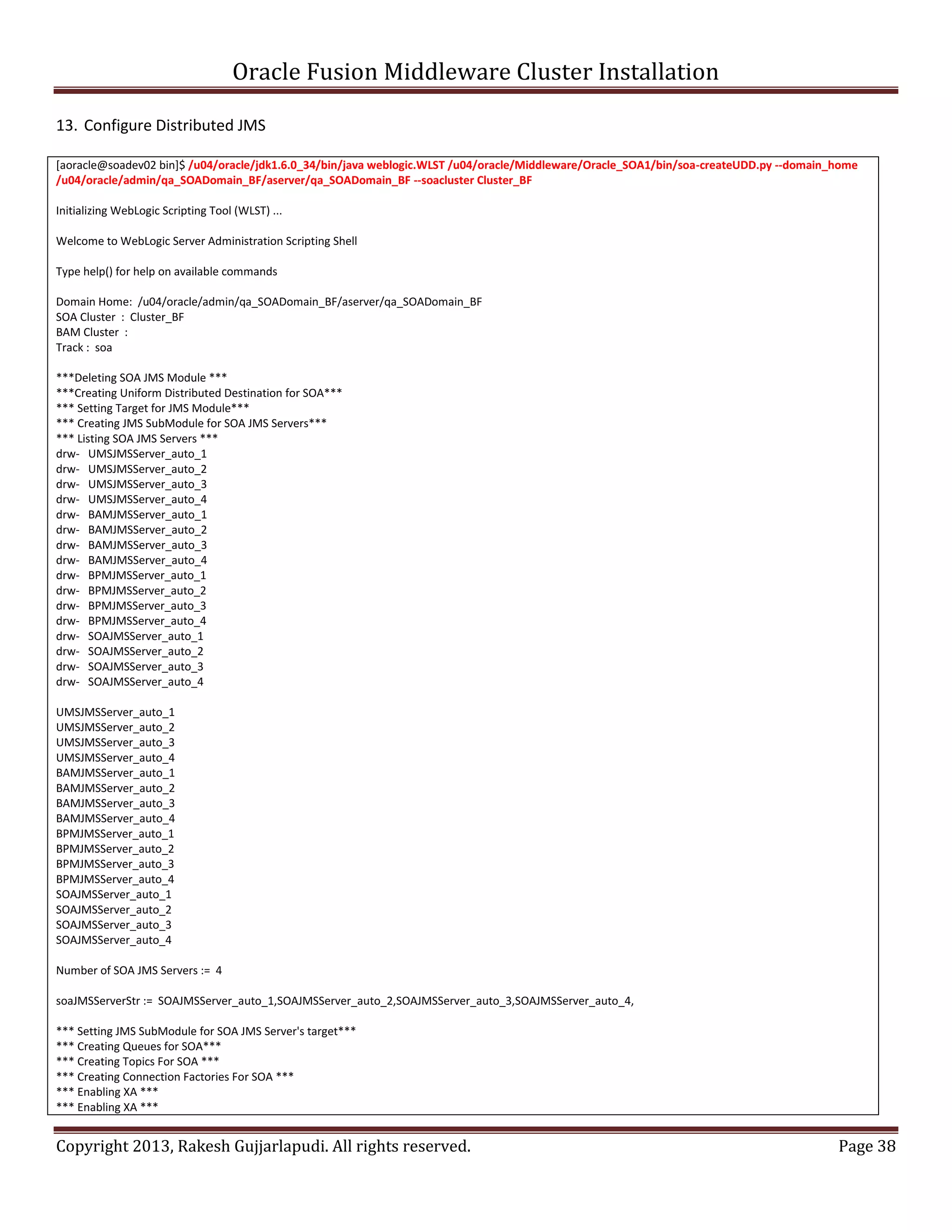 SOA OSB suite cluster installation | PDF