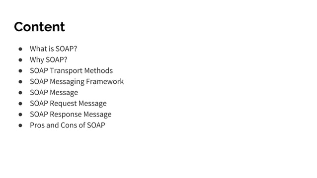 SOAP - Simple Object Access Protocol | PPTX | Email | Internet