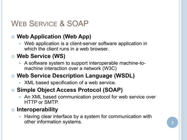 SOAP--Simple Object Access Protocol | PPTX | Internet | Computing