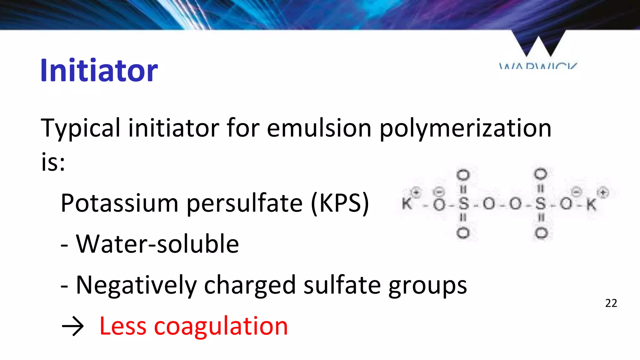 Soap free emulsion polymerization | PPTX