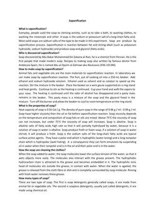 Soap saponification | DOCX