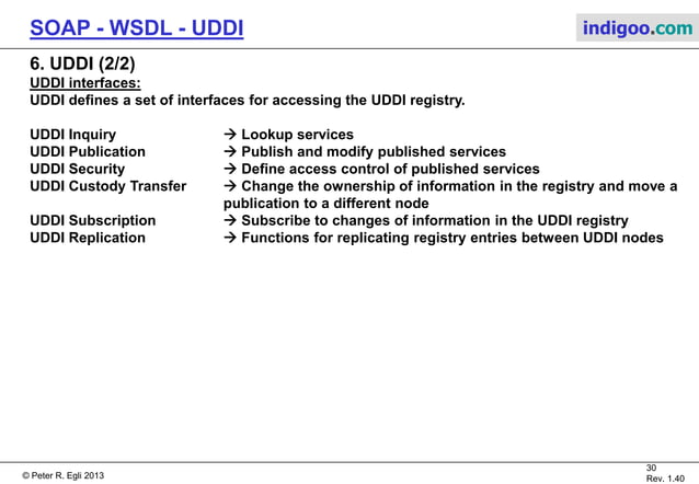 Web Services (SOAP, WSDL, UDDI)